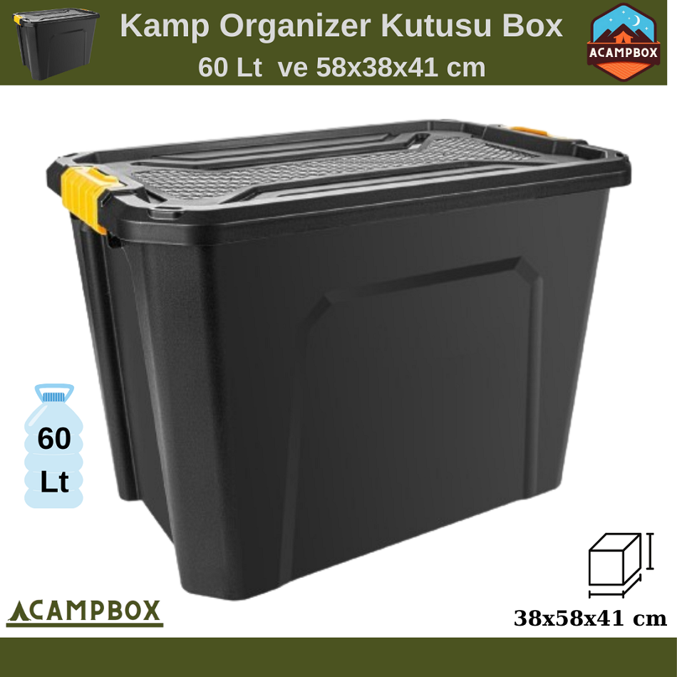 Kamp Organizer Kutusu 60 Lt Kamp Malzemeleri Düzenleyici Kutu Camp Box